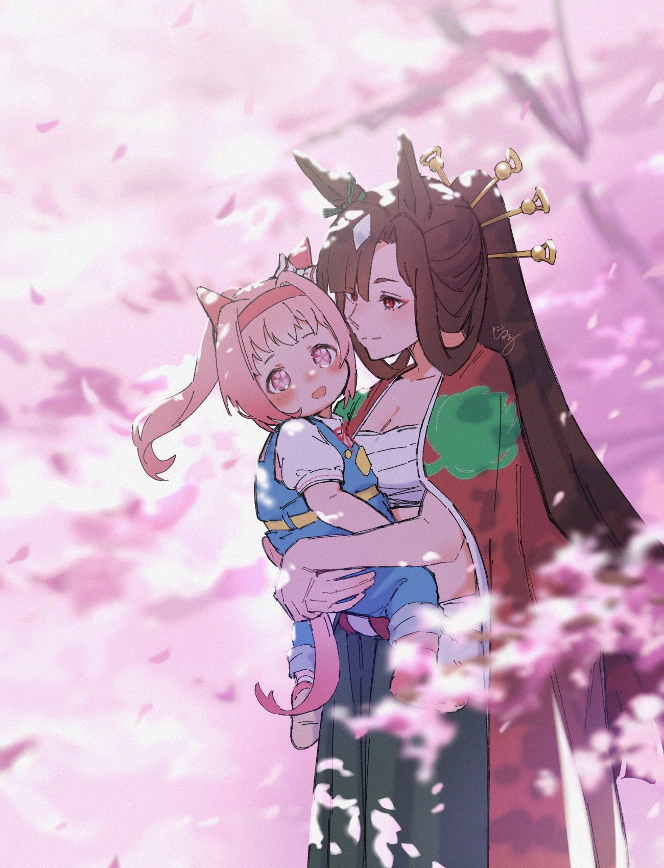 Safebooru - 2girls aged down akitsu teio (umamusume) animal ears blush ...