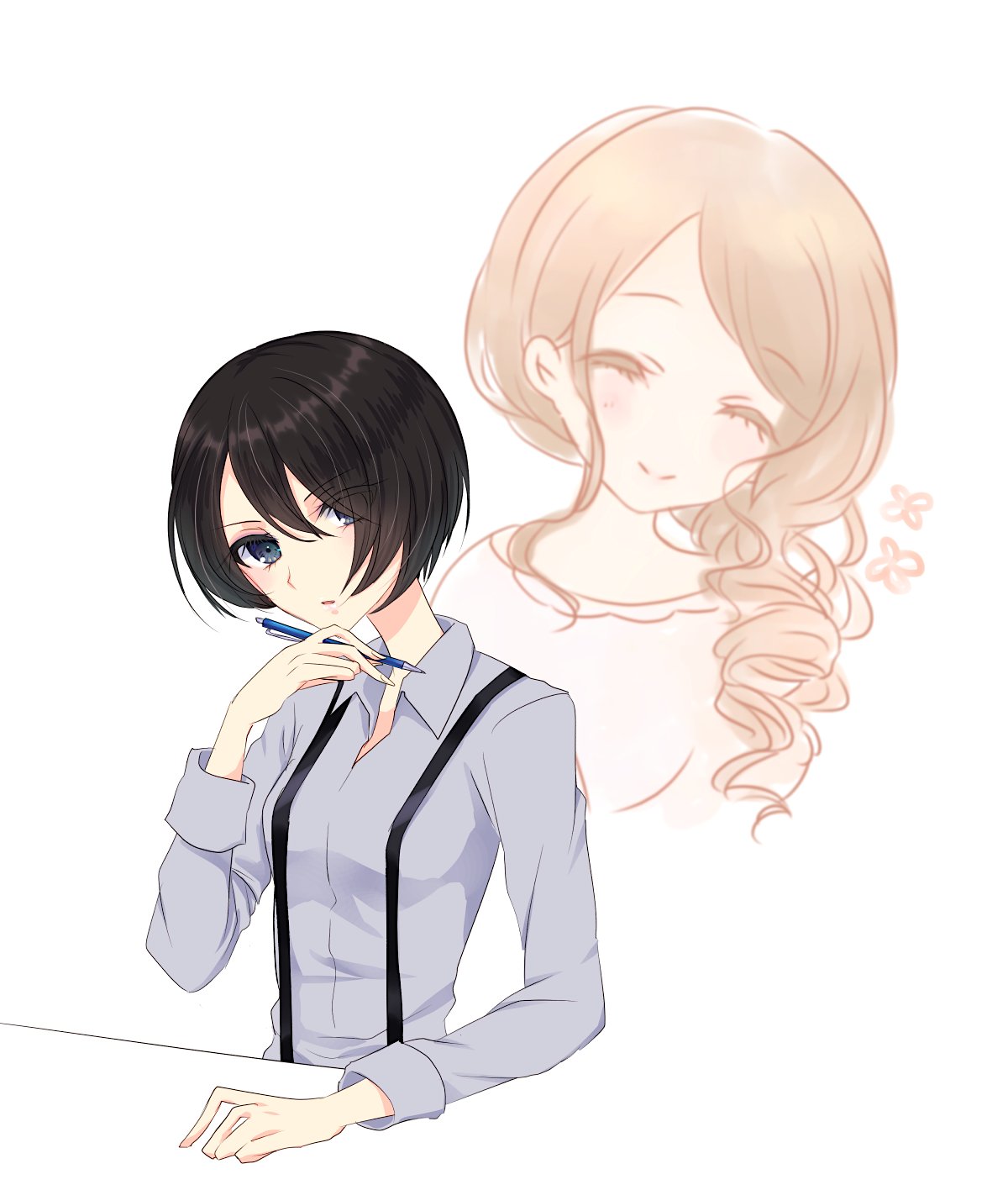 Safebooru - 2girls ashuu shizuku brown hair engawa (osstbti) habutae ...