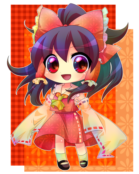 Safebooru - chibi detached sleeves hakurei reimu red eyes ribbon ...