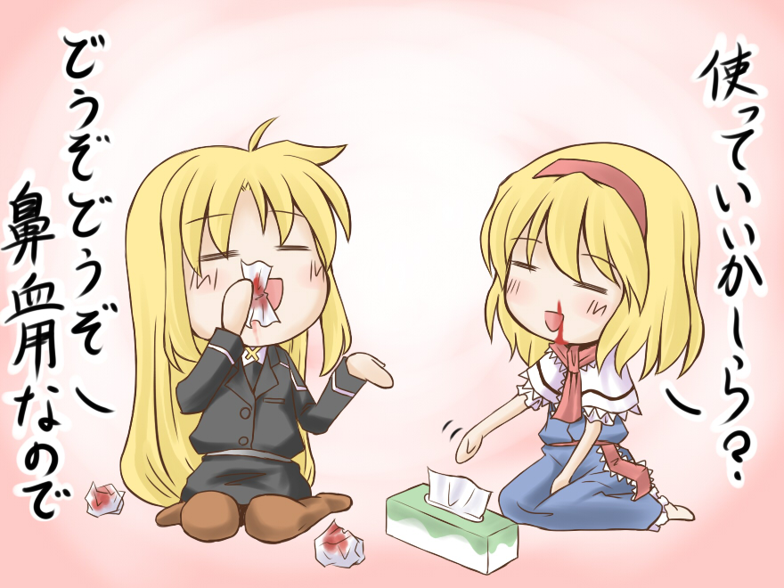 Safebooru - blonde hair blood chibi crossover fate testarossa mahou ...