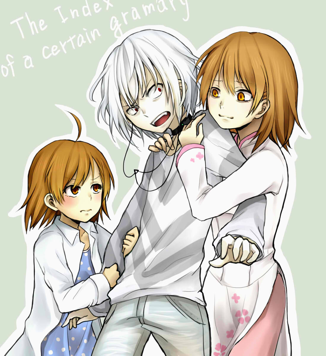 Safebooru - 1boy 2girls accelerator (toaru majutsu no index) age ...