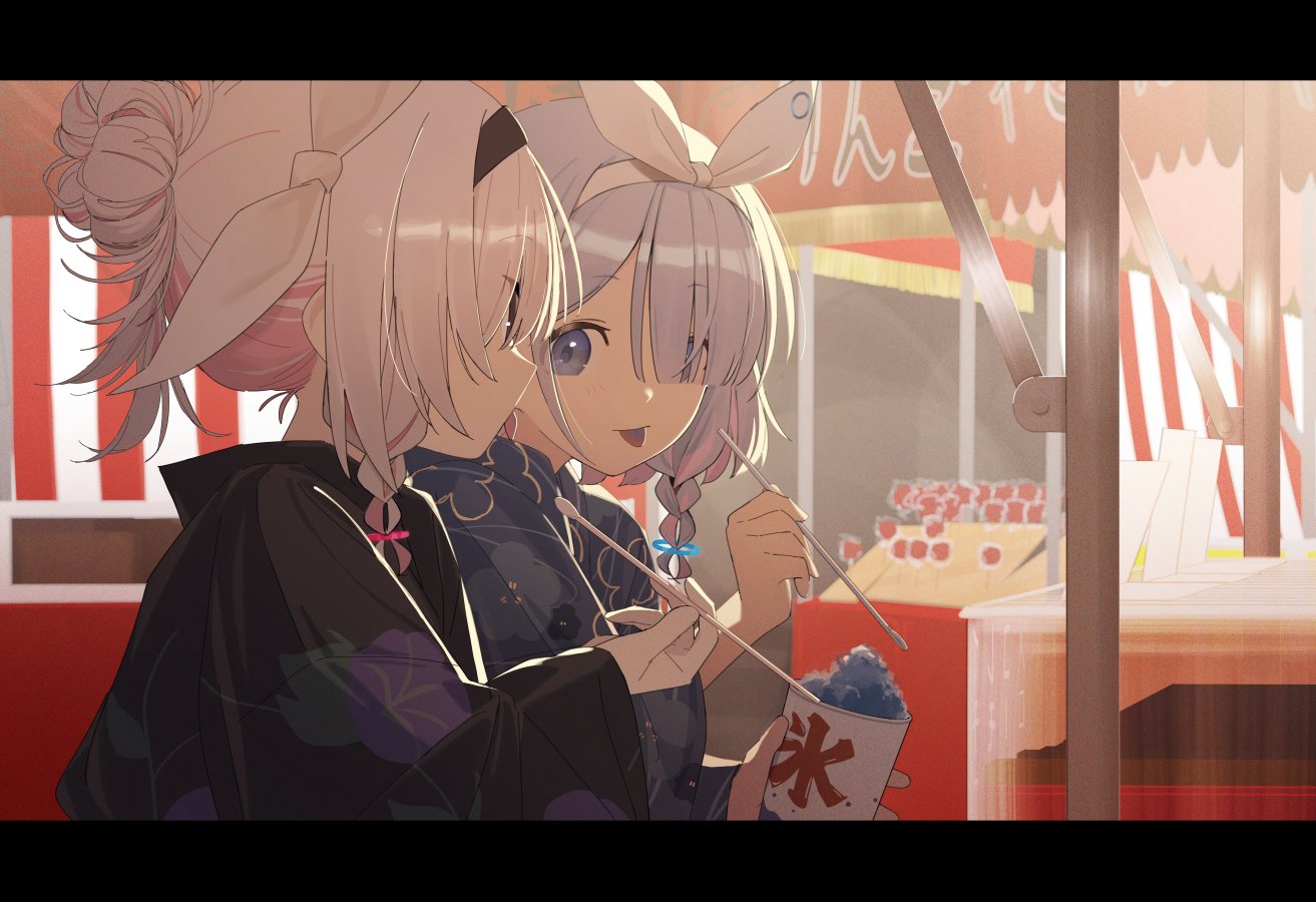 Safebooru 2girls Anohito401 Arona Blue Archive Black Border Black 4448