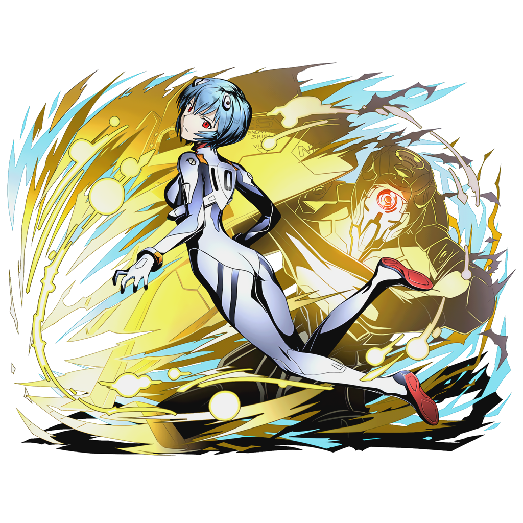 Safebooru - 1girl ayanami rei blue hair divine gate full body hair ornament looking at viewer ...