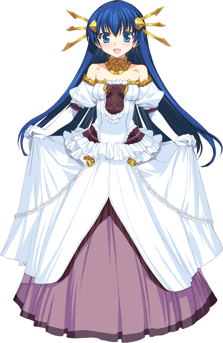 Safebooru - 1girl alice soft alicesoft blue eyes blue hair dress elbow ...