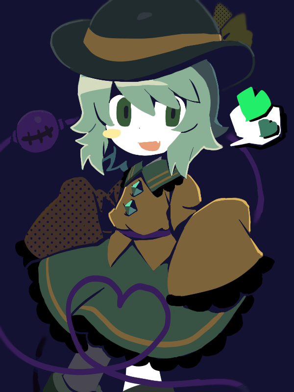 Safebooru - 1girl aqua hair black hat blue background blush stickers ...