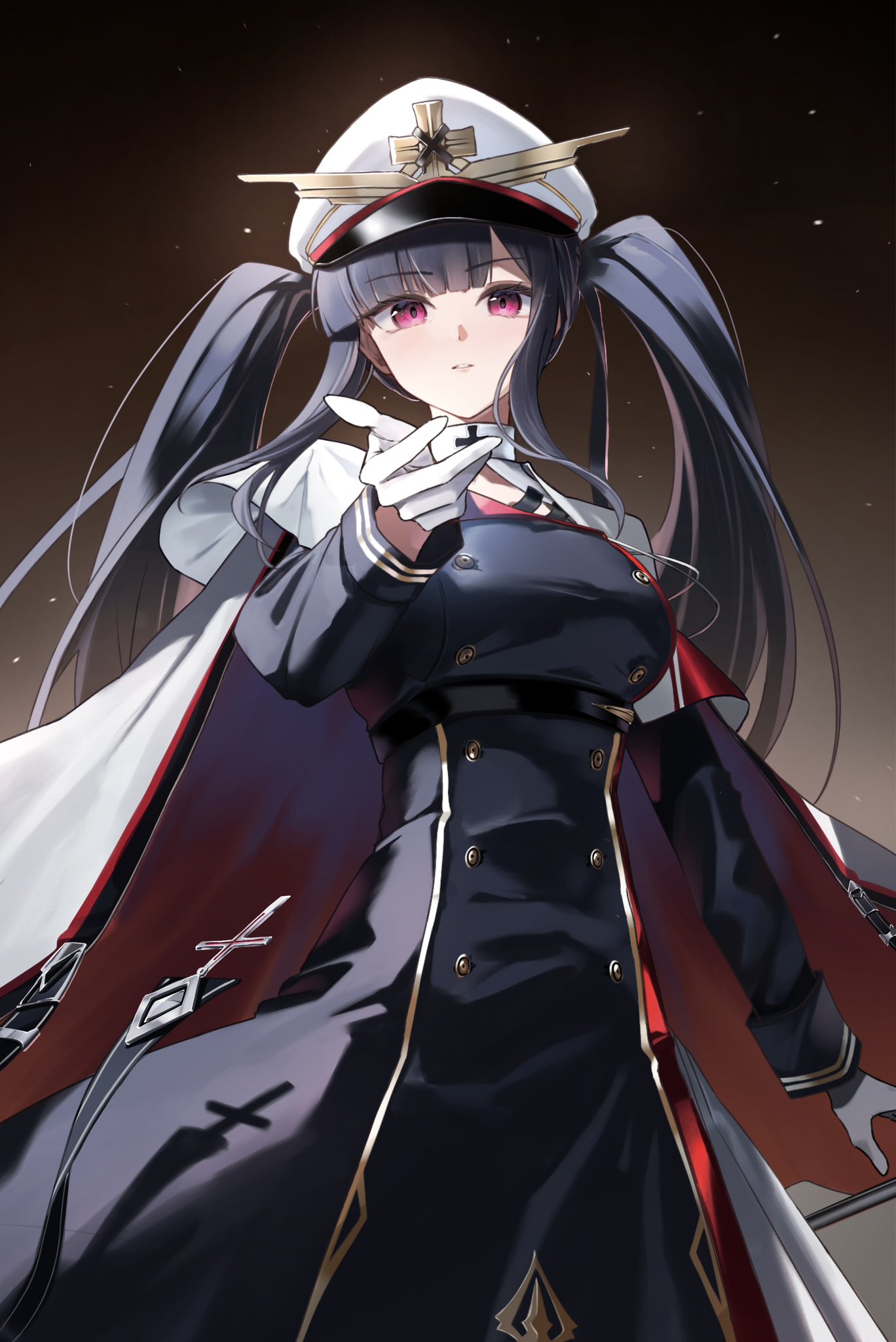 Safebooru - 1girl azur lane black hair blunt bangs buttons cape double ...