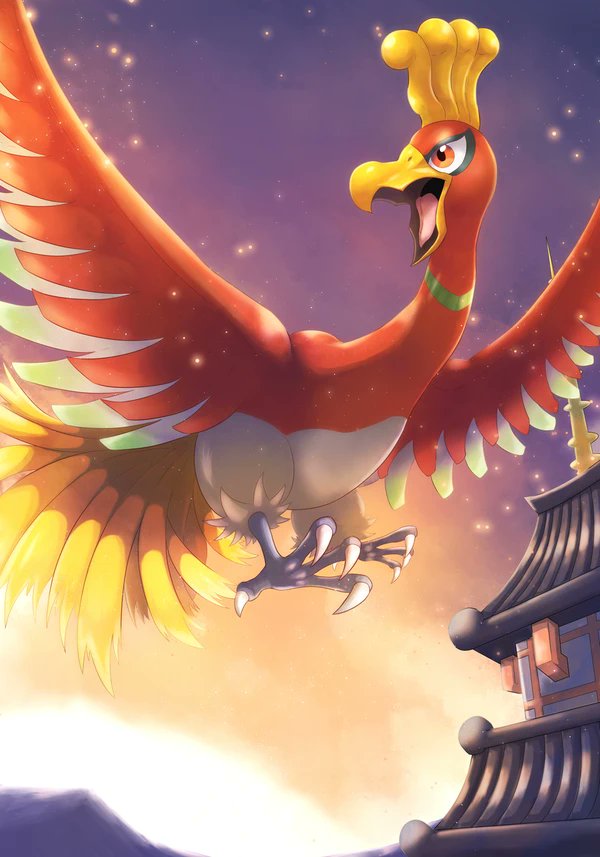 Safebooru - animal focus beak bell tower (pokemon) bird claws flying ...