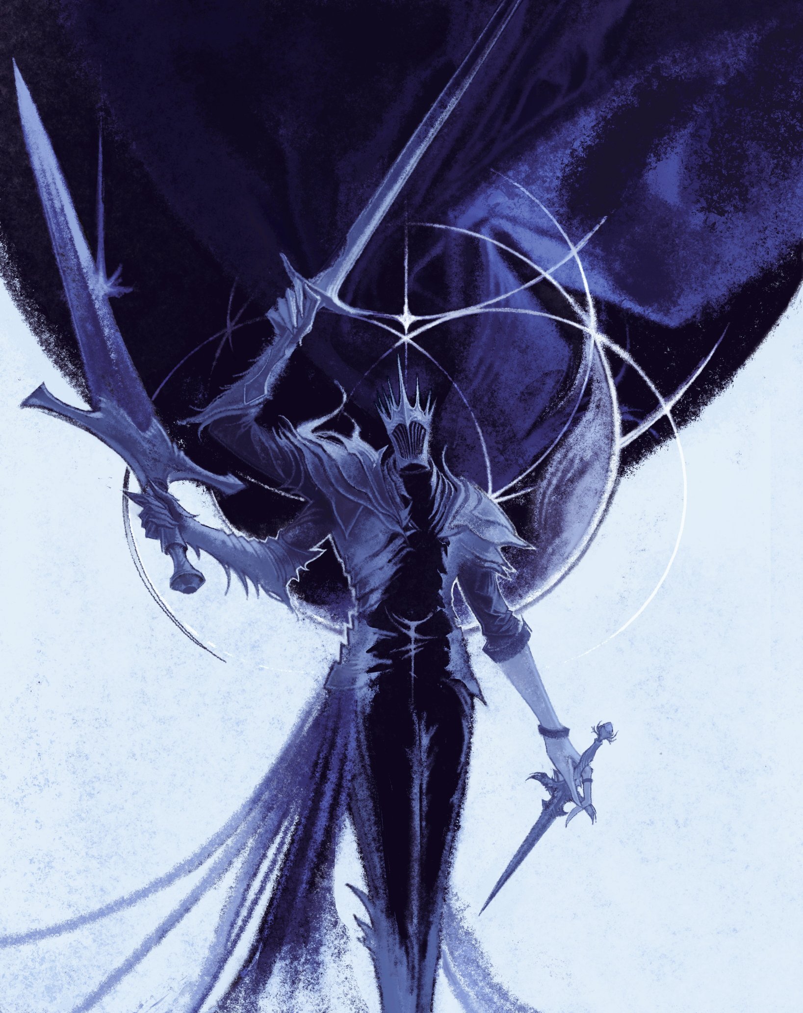 Safebooru - 1boy armor blue surcoat cape commentary request cropped ...