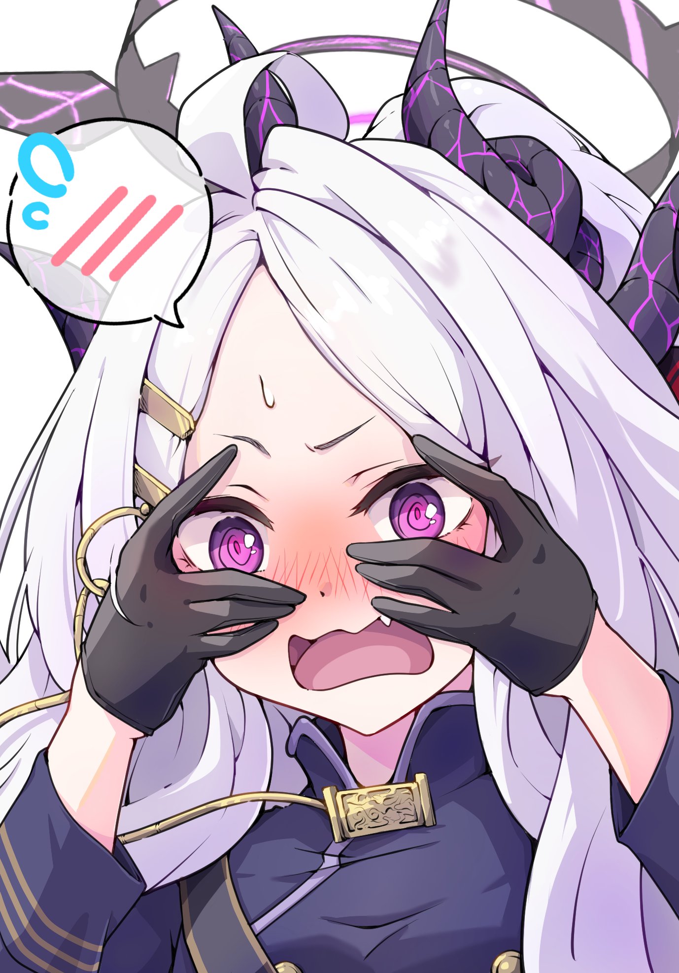 Safebooru - 1girl ahoge black gloves black halo blue archive blush ...