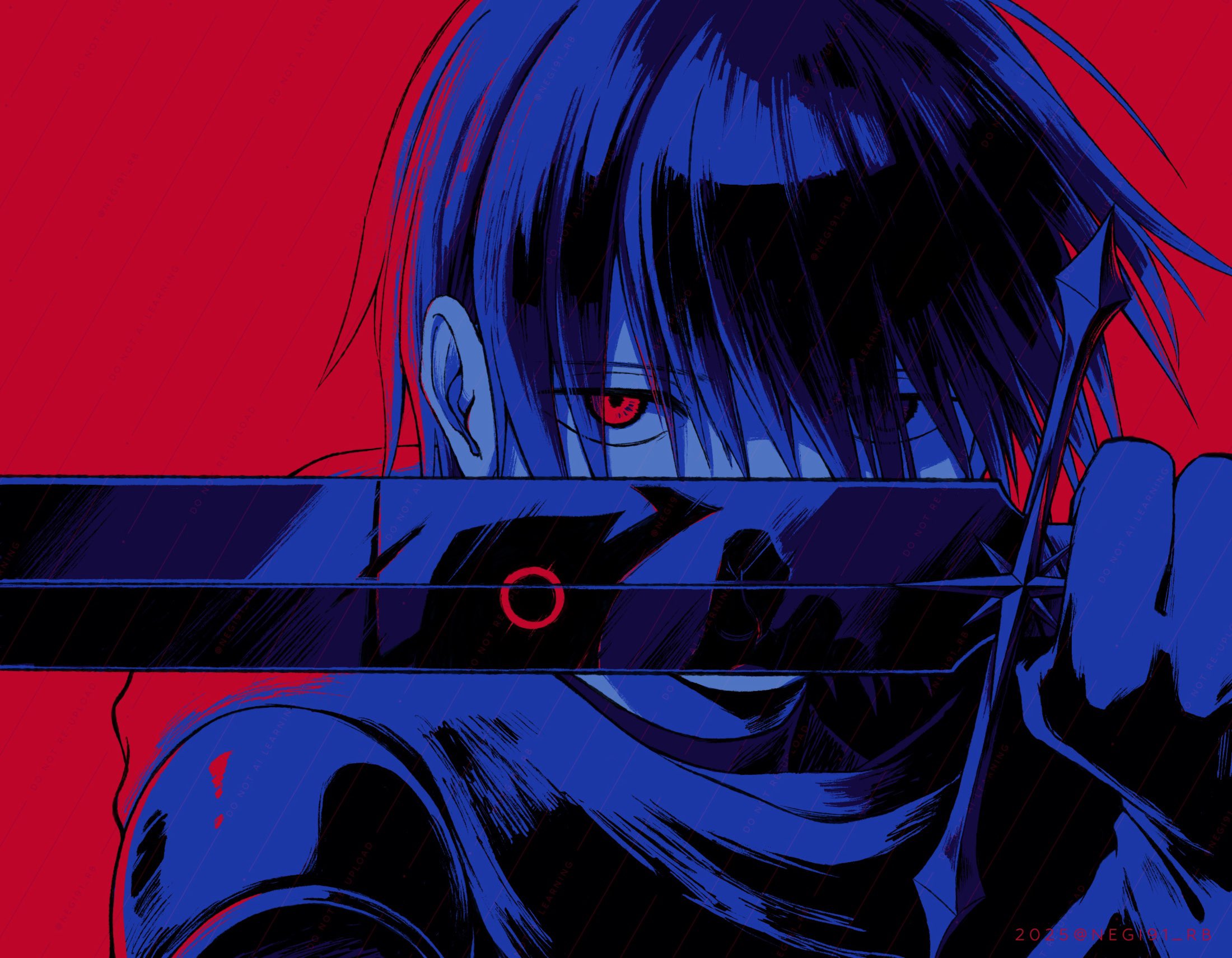 Safebooru - 1other blue hair commentary covered mouth deltarune hashtag ...