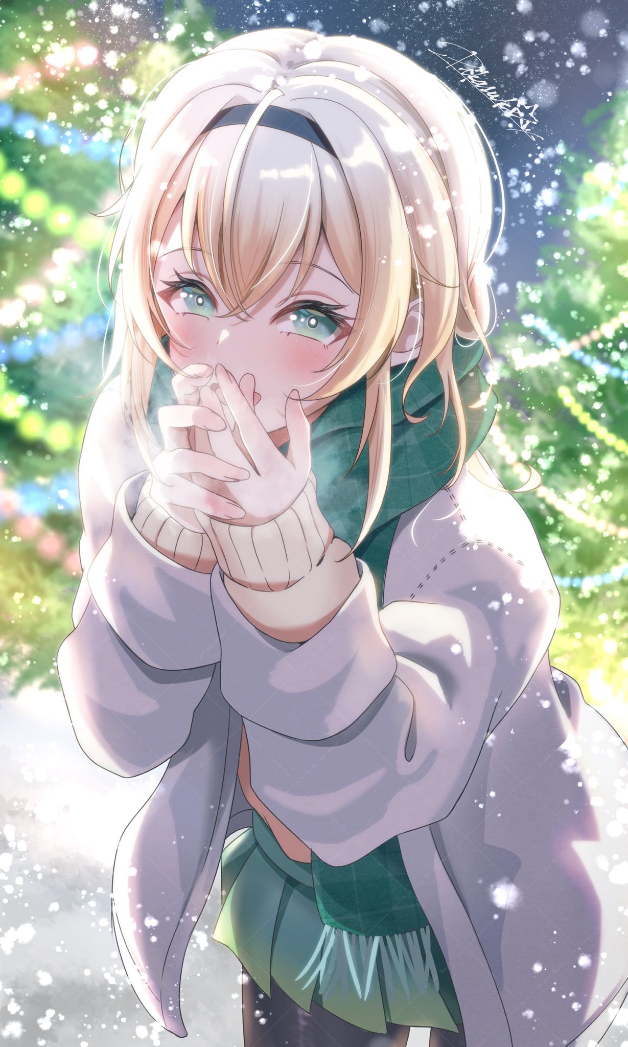 Safebooru - 1girl alternate costume black pantyhose blonde hair blue ...