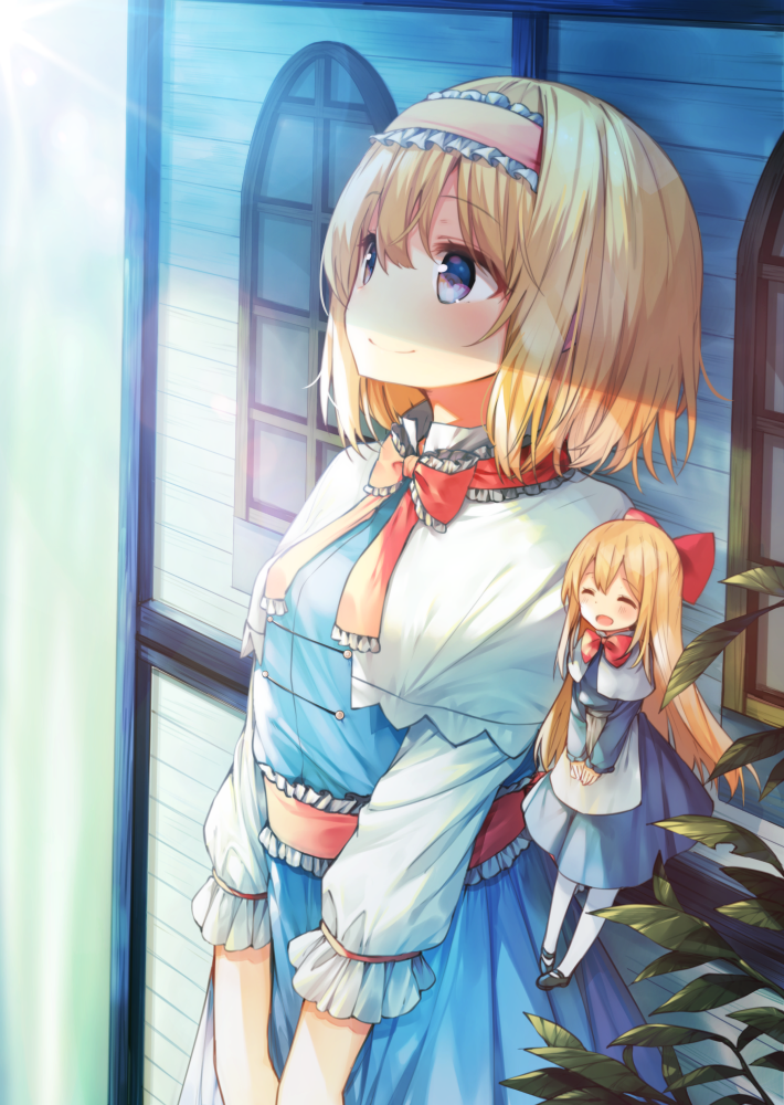 Safebooru - 1girl alice margatroid bangs black shoes blonde hair blue dress blue eyes bow ...