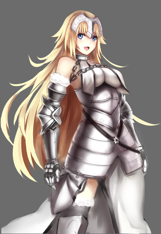 Safebooru - 1girl armor armored dress bangs blonde hair blue eyes breasts dress fate/apocrypha ...