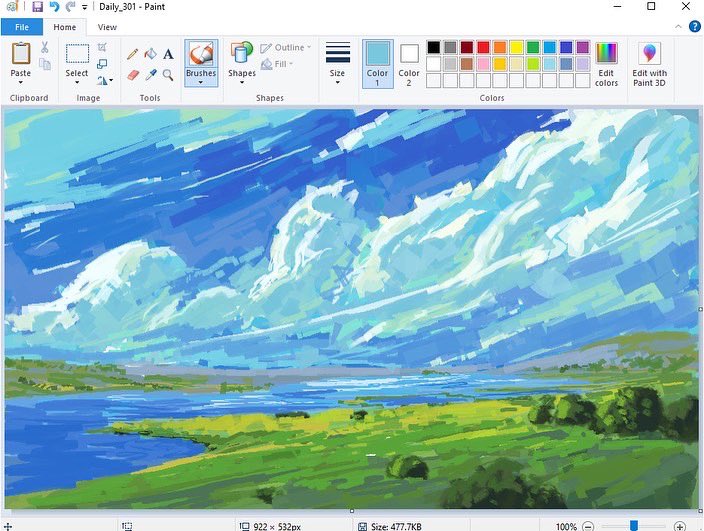 Safebooru - art program in frame christianyounga clouds cloudy sky landscape microsoft paint ...