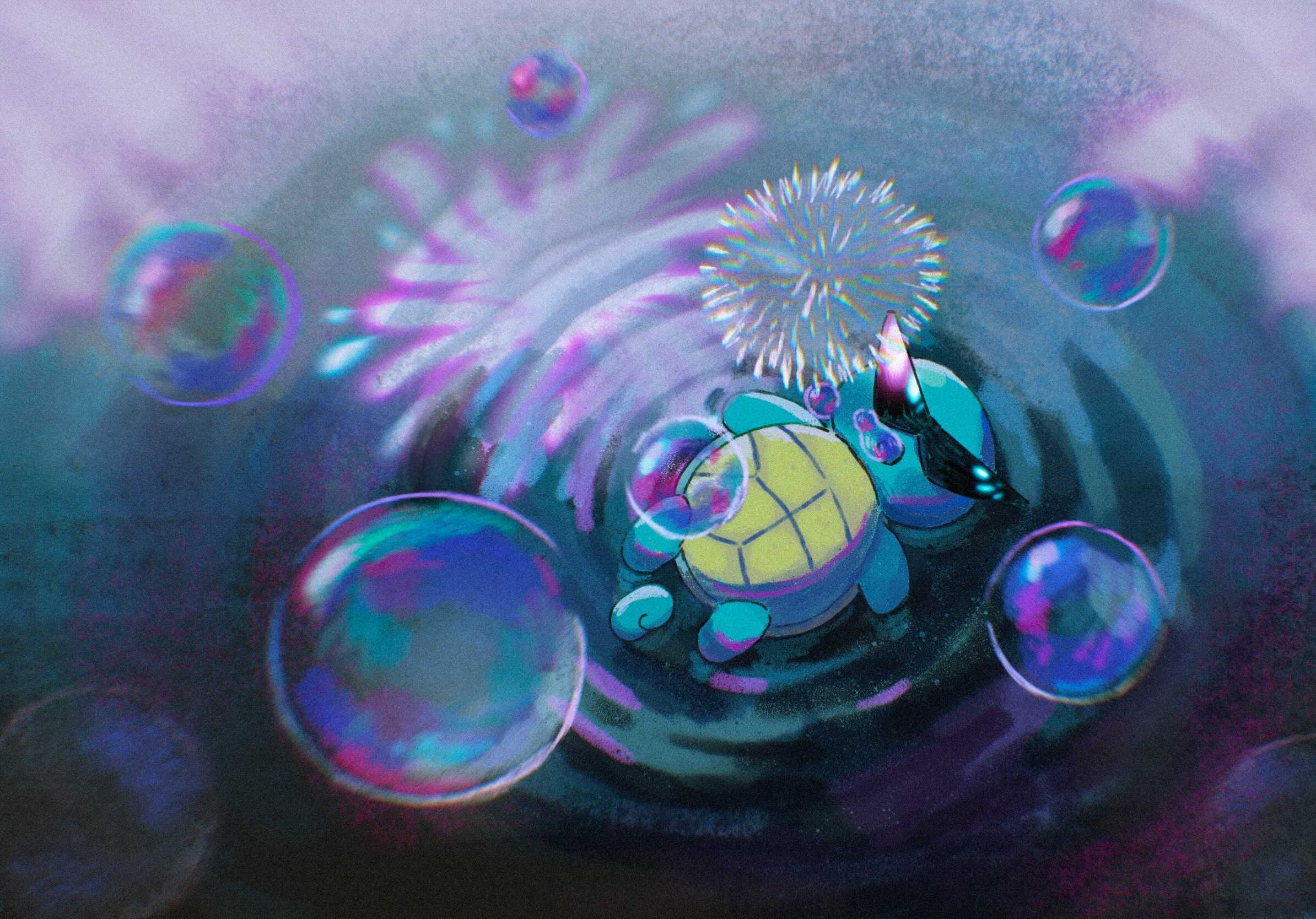 Safebooru - afloat bubble bubble (pokemon) commentary fireworks from ...