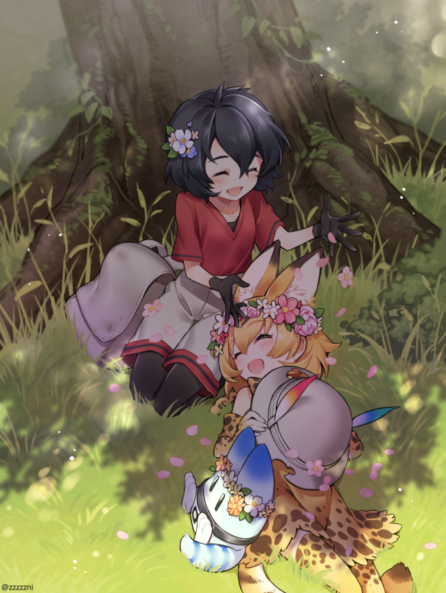 Safebooru - 2girls ^ ^ animal ears backpack backpack removed bag bag removed bare shoulders belt ...