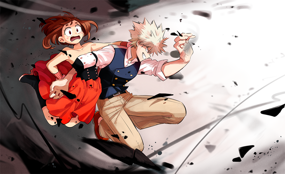 Safebooru 1boy 1girl Bakugou Katsuki Blush Stickers Boku No Hero 1398