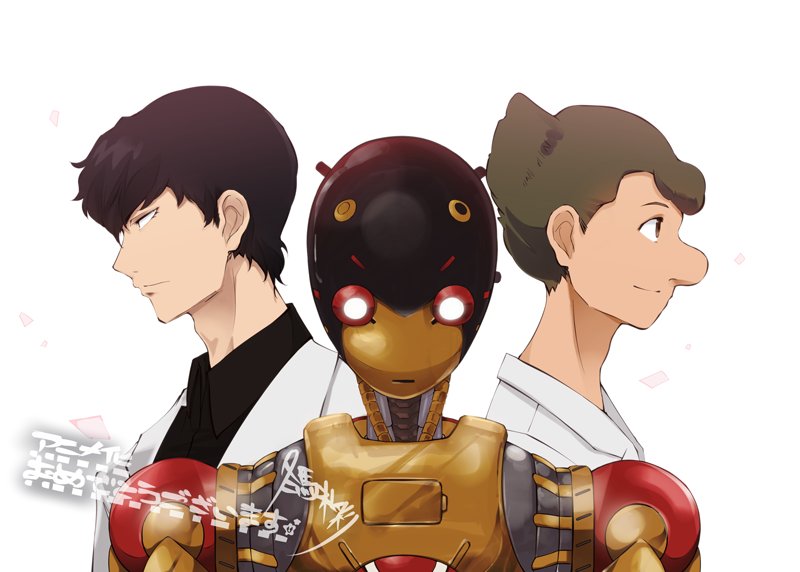 Safebooru - 2boys a106 announcement celebration atom: the beginning big ...