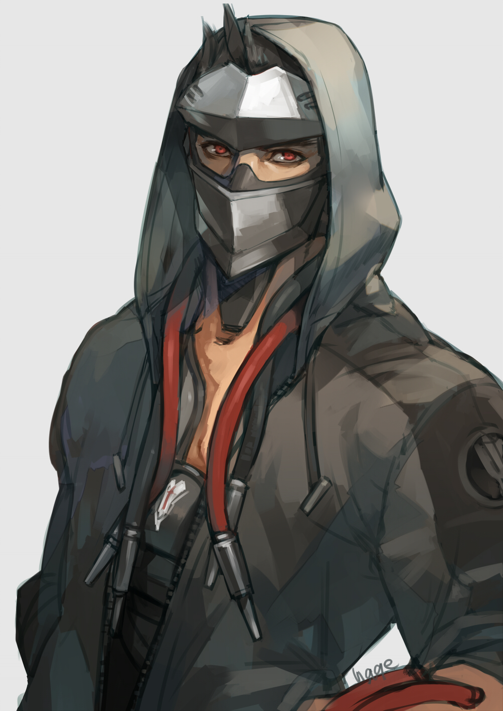 Safebooru - 1boy alternate costume artist name black hair blackwatch ...
