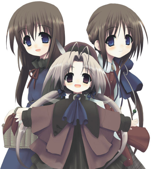 Safebooru - arietta fine basket beret blue eyes brown hair dress happy ...