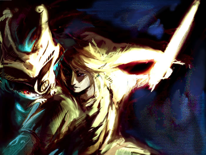 Safebooru - blue eyes earrings hat imp jewelry link midna nintendo ...