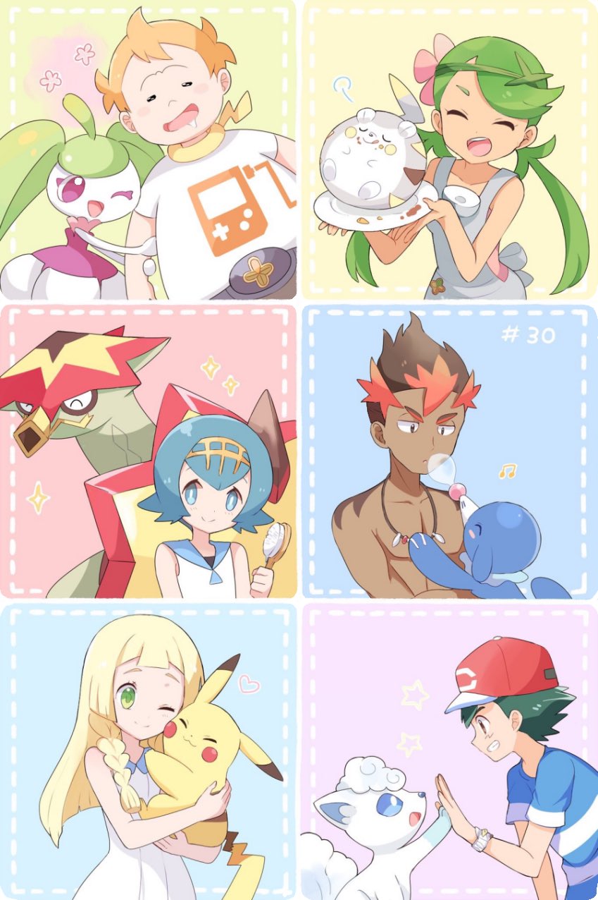 Safebooru - alolan vulpix highres kaki (pokemon) lillie (pokemon) maamane (pokemon) mallow ...