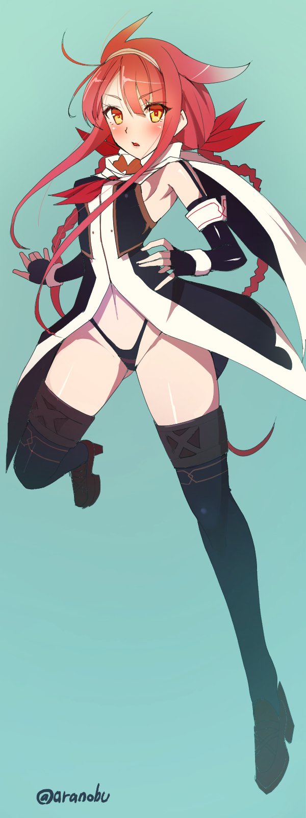 Safebooru - 10s 1girl adapted costume ahoge aqua background asymmetrical bangs bangs black ...