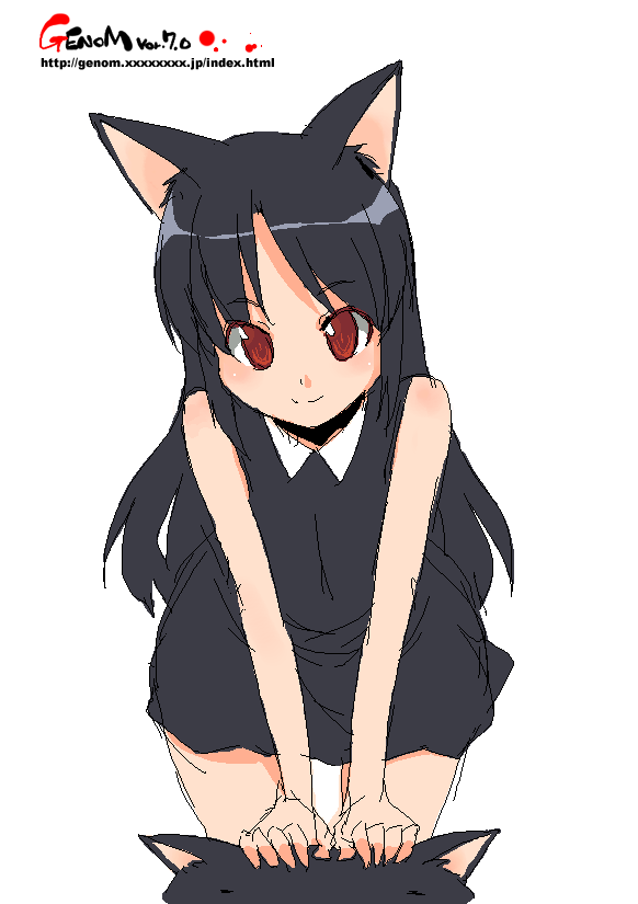 Safebooru - brown eyes cat cat ears long hair oekaki onija taro onija ...
