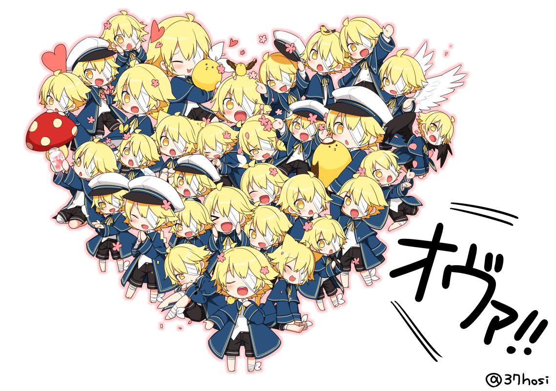 Safebooru - 6+boys ahoge angel wings animal ears bandage bird blonde ...