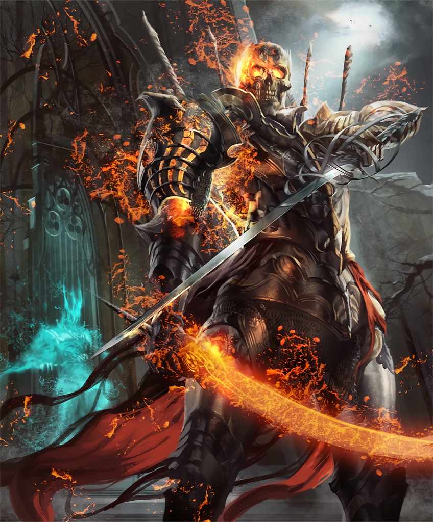 Safebooru - 1boy armor artist request cape castle cygames dual wielding ...