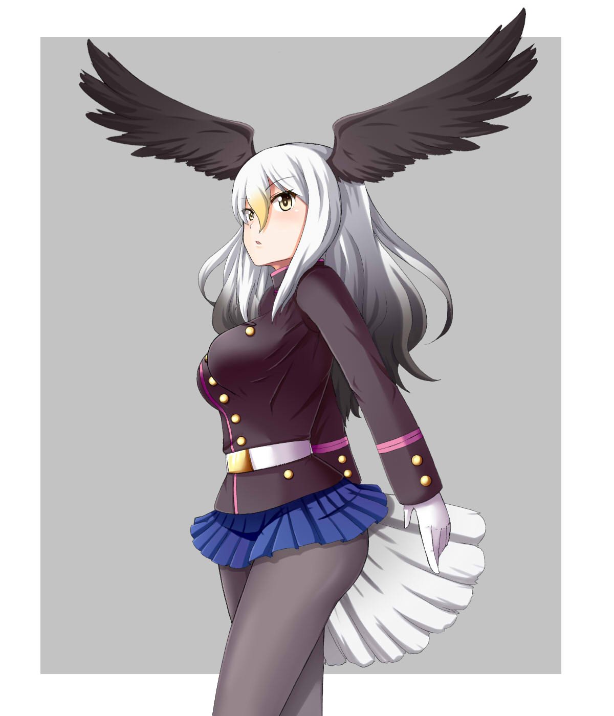 Safebooru - 1girl bald eagle (kemono friends) belt gloves head wings ...