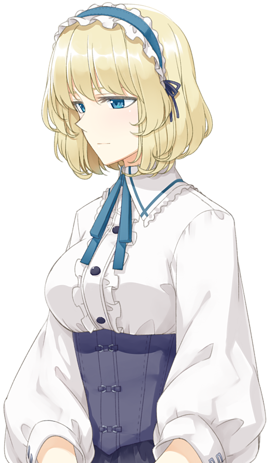 Safebooru - 1girl alice margatroid alternate costume blonde hair blouse blue eyes bow corset ...