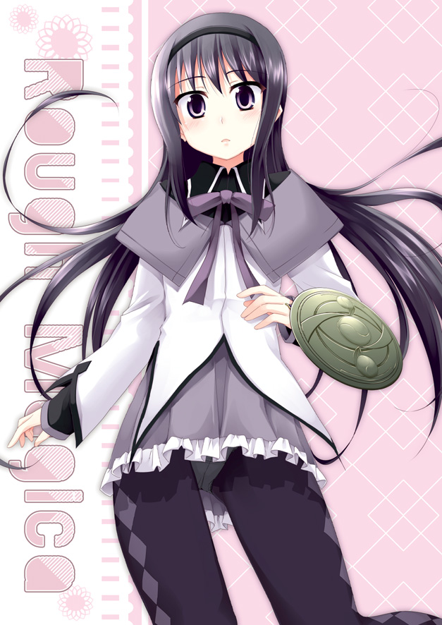 Safebooru - 1girl :o akemi homura bangs black eyes black hair blush commentary request cover ...