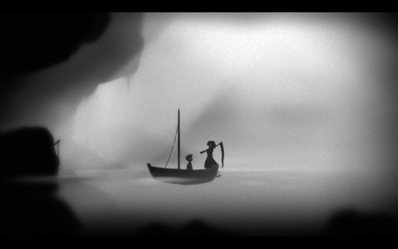 Safebooru - 1boy 1girl boat crossover fog glowing glowing eyes limbo ...