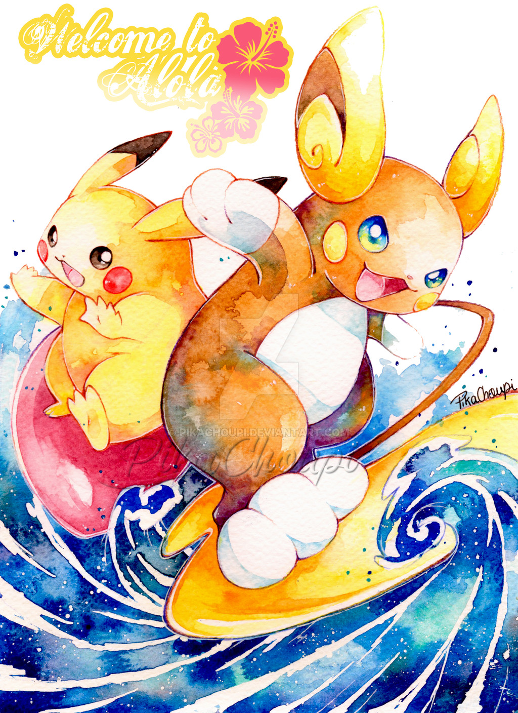 Safebooru - alolan raichu artist name ears english flower hibiscus ...
