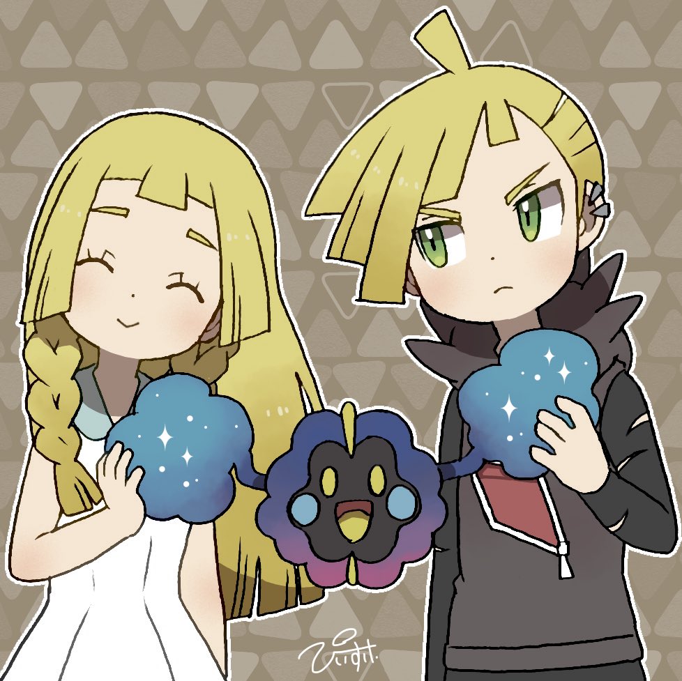 Safebooru - 1boy 1girl :> blonde hair braid brother and sister closed ...
