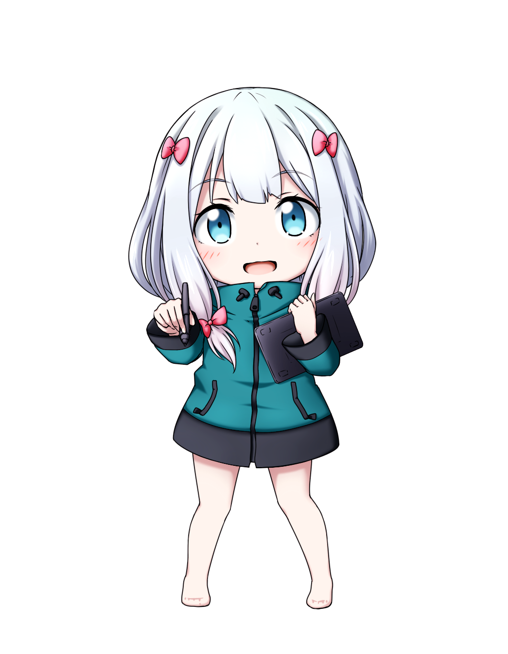 Safebooru - blue eyes blue hair blush chibi eromanga sensei izumi ...