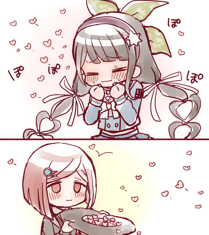 Safebooru - 2girls blazer blush chabashira tenko chibi clenched hands ...