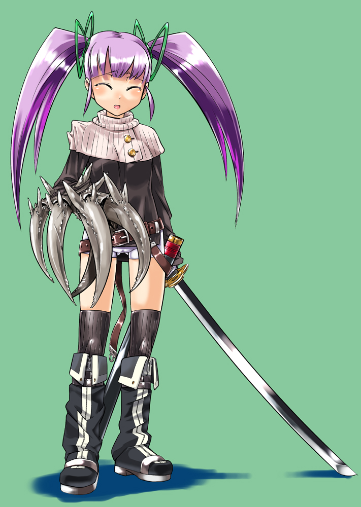 Safebooru - claws gengorou katana long hair monster girl purple hair ...