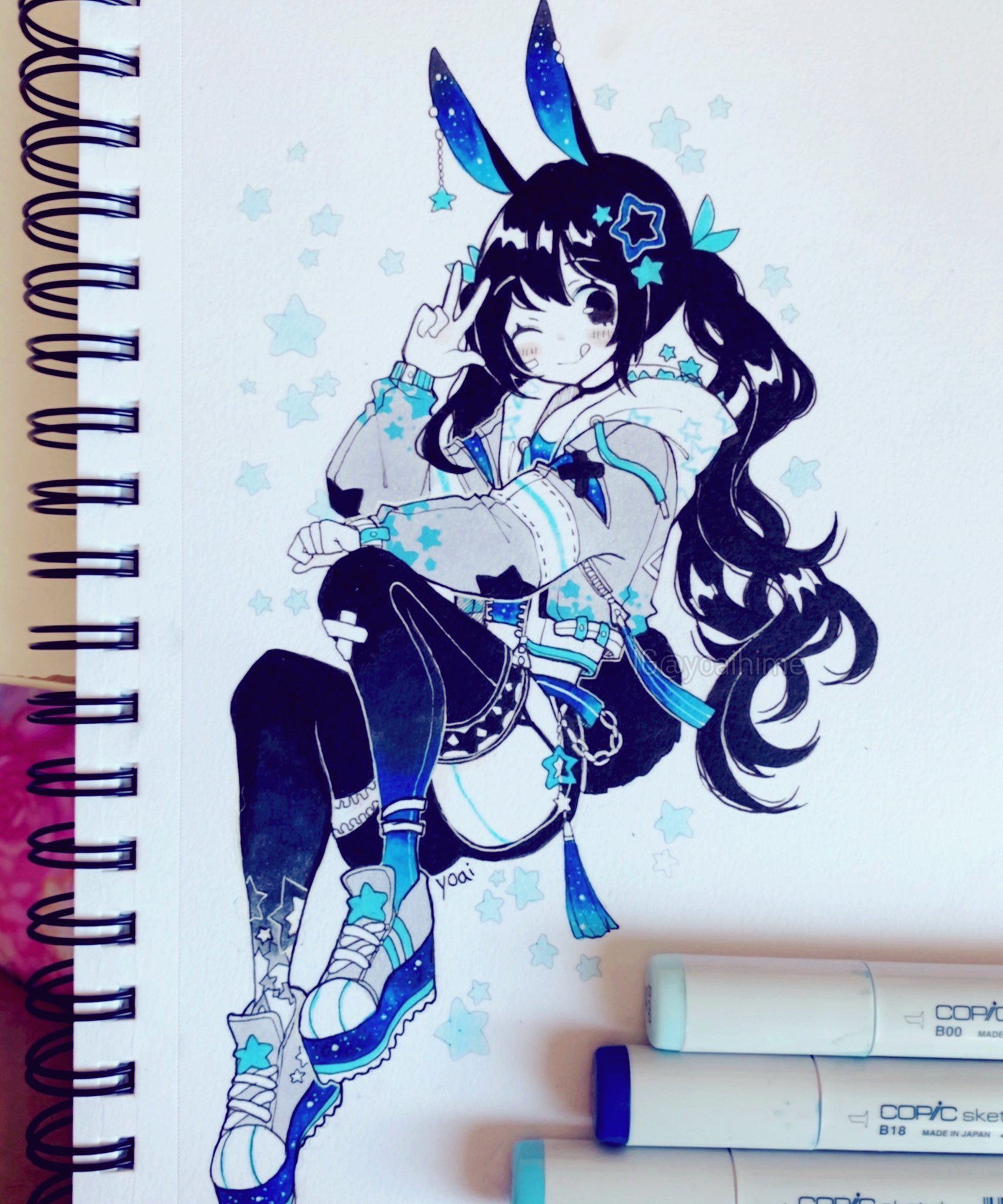 Safebooru - 1girl animal ears anny (yoai) artist name asymmetrical ...