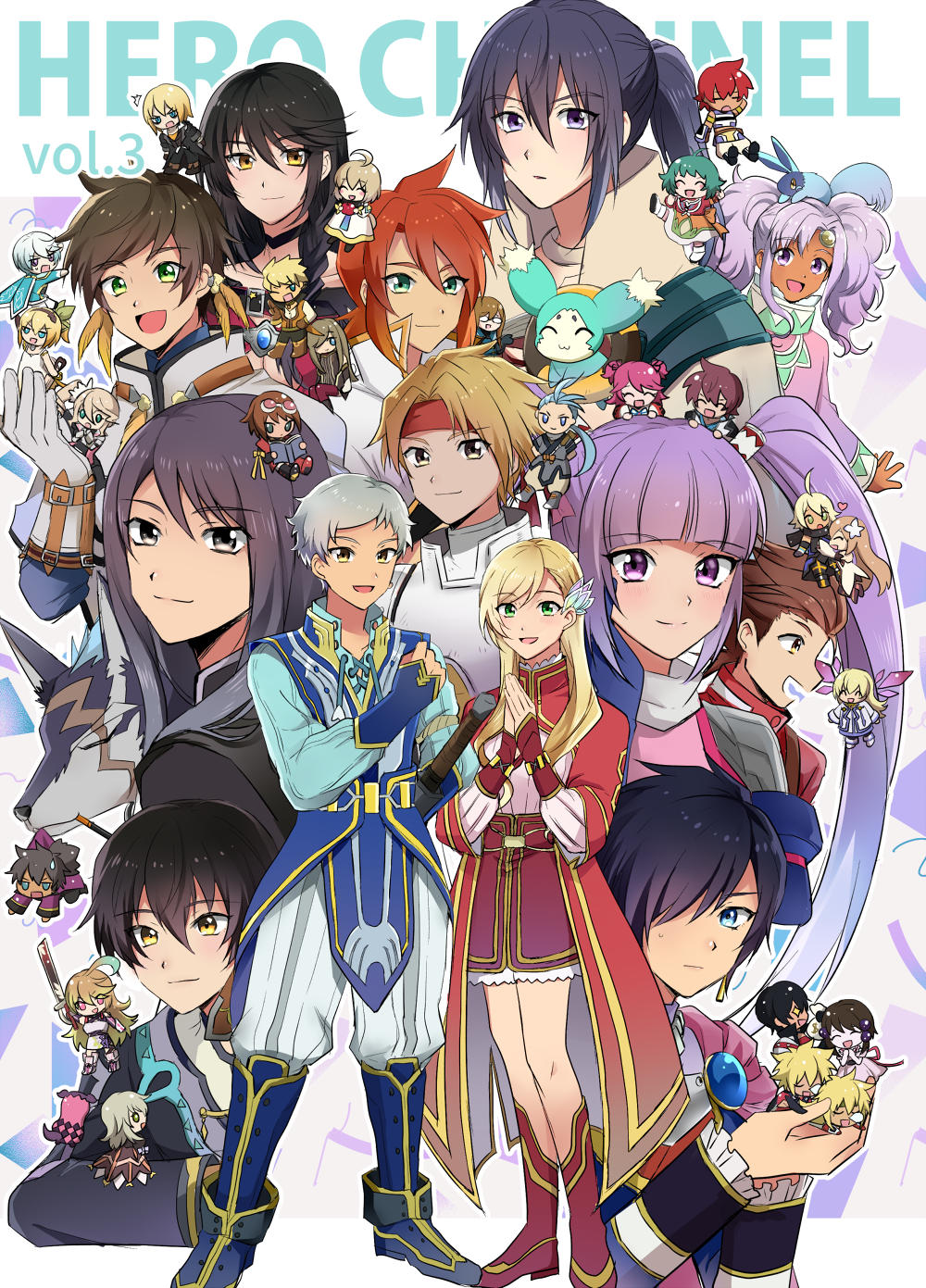Safebooru - 6+boys 6+girls :d ahoge alisha diphda ari (bleum) asbel ...
