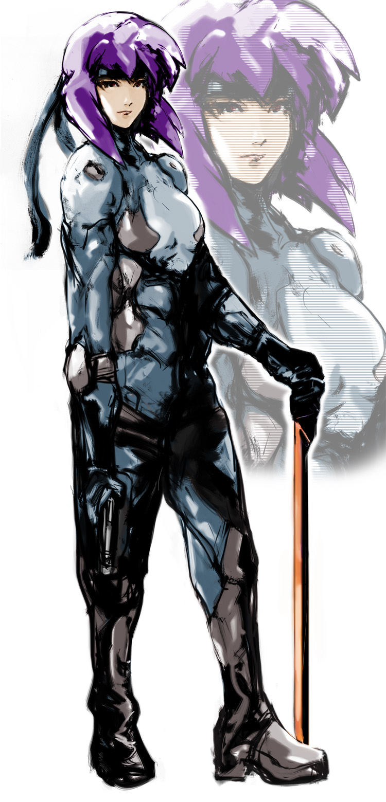 Safebooru - eeyon epic ghost in the shell gun handgun highres kusanagi ...