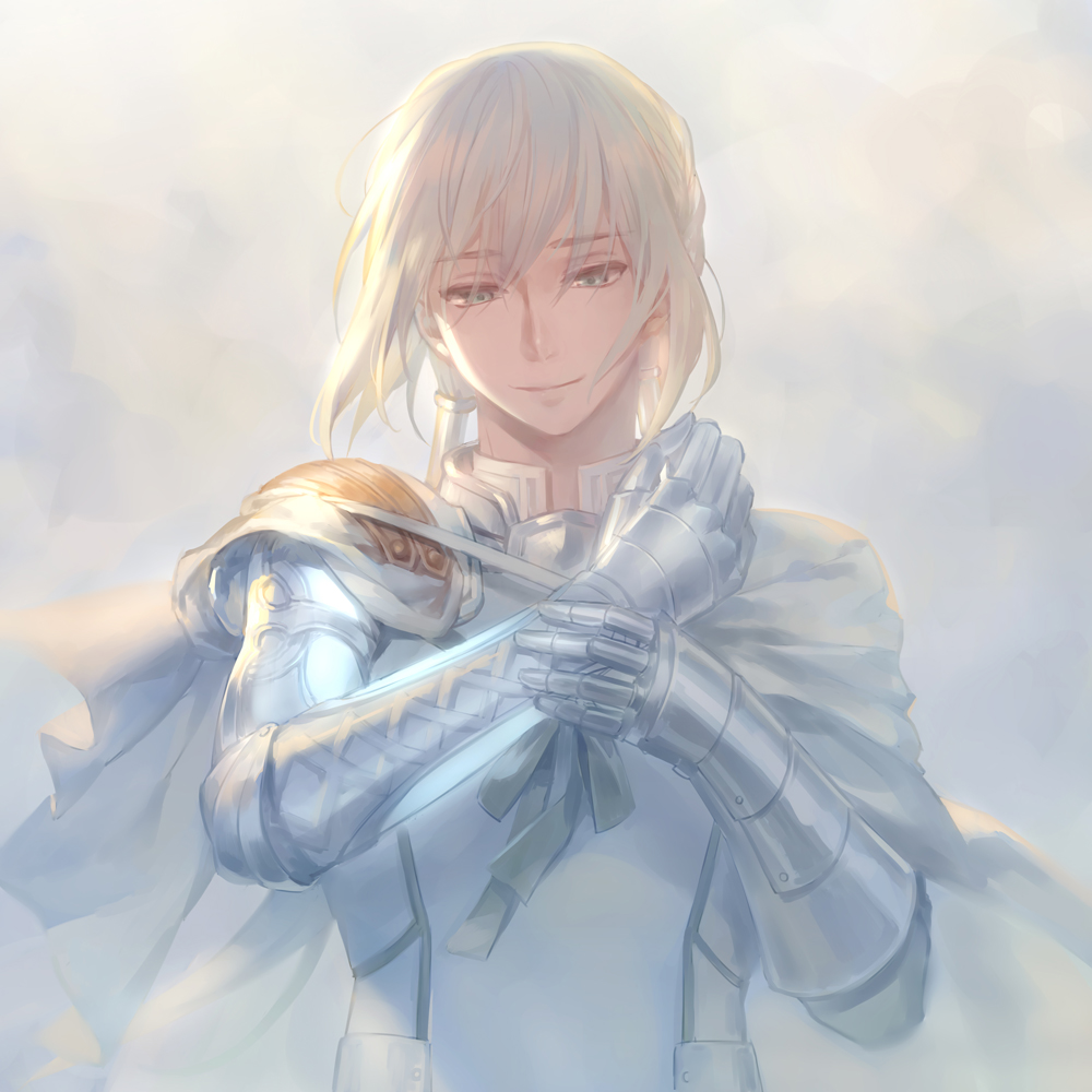 Safebooru - 1boy armor bedivere blonde hair blue eyes cape fate/grand order fate (series ...
