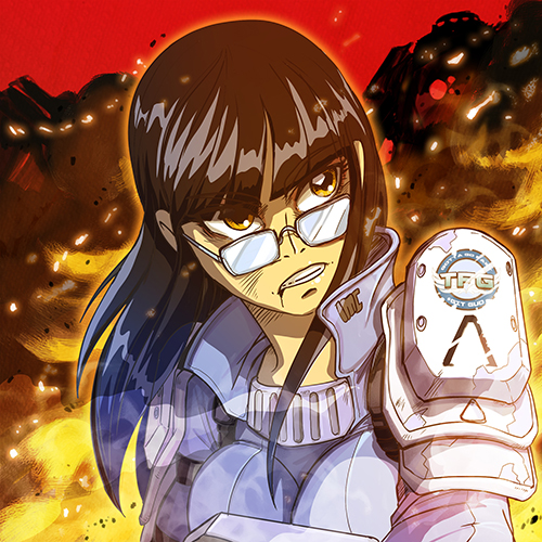 Safebooru - 1girl armor black hair breasts fire glasses hime cut hmage ...
