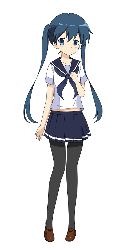 Safebooru - 1girl bangs black legwear blouse blue eyes blue hair blue neckwear blue sailor ...