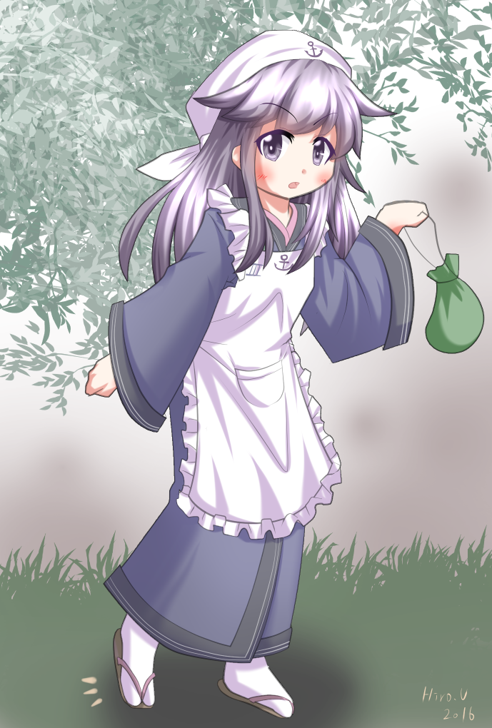 Safebooru - 1girl akatsuki (kantai collection) apron bag bangs blush ...