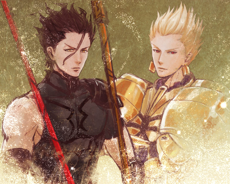 Safebooru - 2boys armor blonde hair earrings fate/zero fate (series ...
