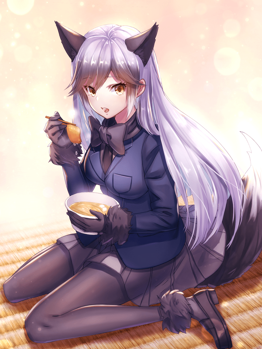 Safebooru - 1girl animal ears black bow black gloves black legwear ...