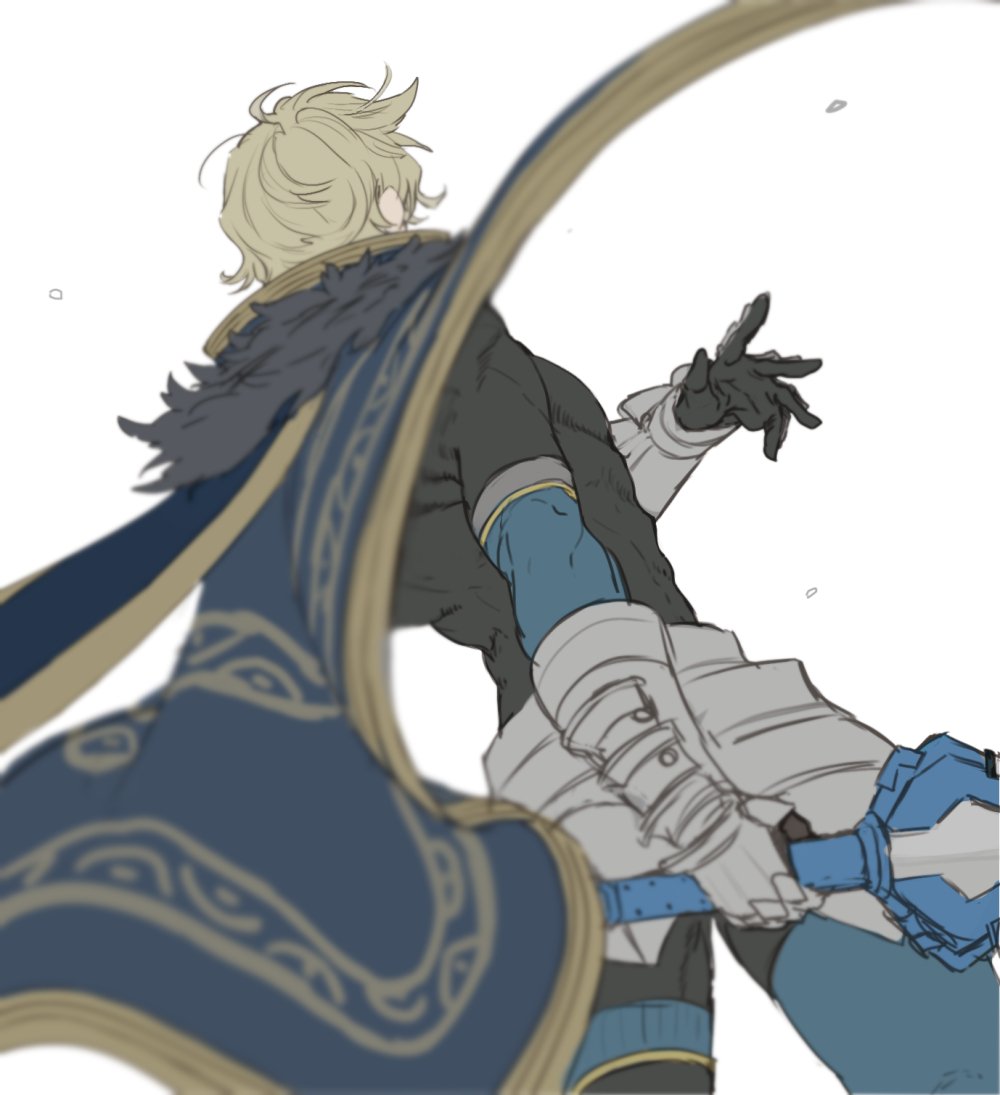 Safebooru - 1boy armor black gloves blonde hair cape dutch angle excalibur galatine fate/grand ...