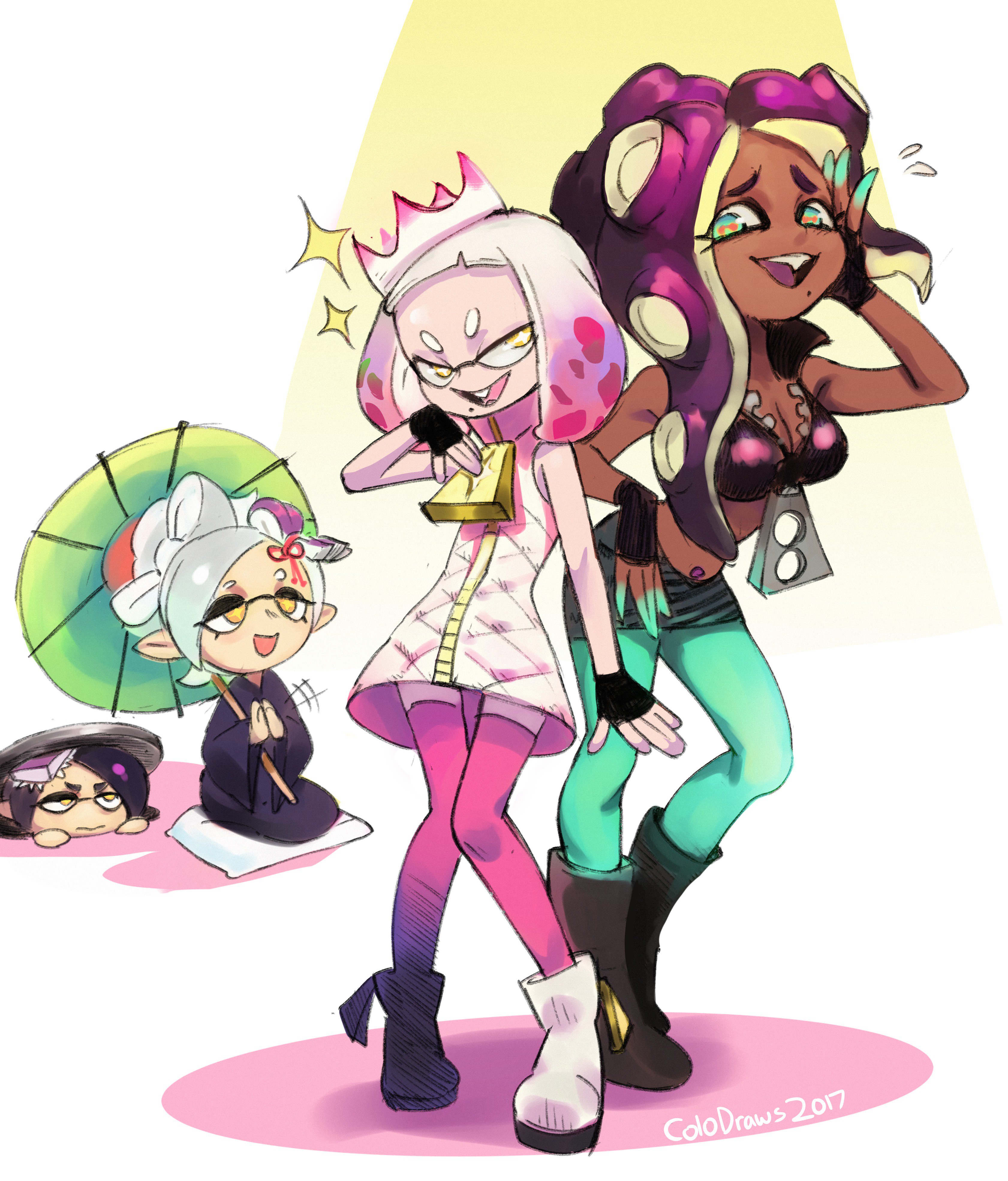 Safebooru - + + 4girls absurdres callie (splatoon) cephalopod eyes colo ...
